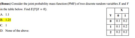 Solved Consider The Joint Probability Mass Function Pmfof