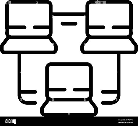 Workflow Network Icon Outline Vector Work Process Business Gear Stock