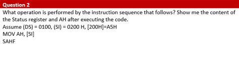 solved what operation is performed by the instruction