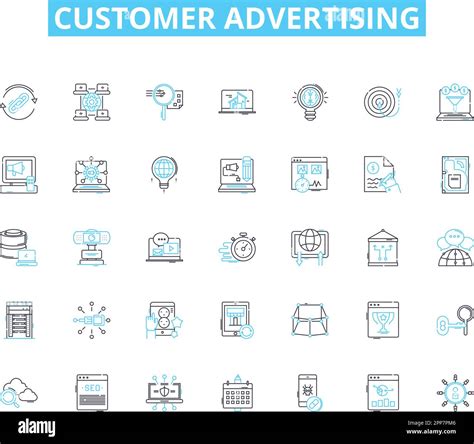 Customer Advertising Linear Icons Set Targeting Segmentation Personalization Messaging