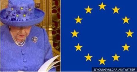 영국 여왕 브렉시트 연설때 쓴 모자는 Eu모자