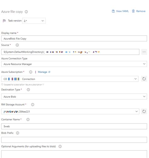 azure file copy task [error]object reference not set to an instance