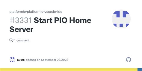 Start Pio Home Server · Issue 3331 · Platformioplatformio Vscode Ide