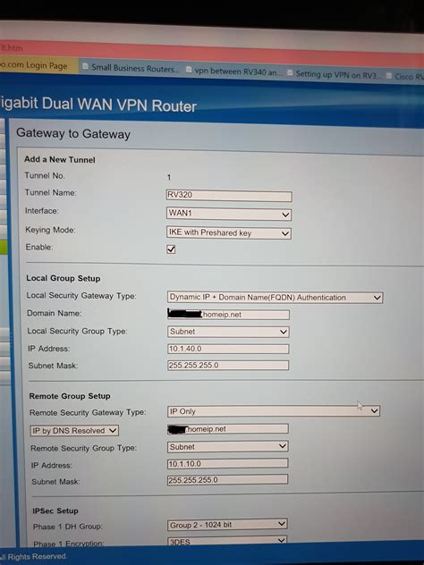 Solved Vpn Between Rv340 And Rv320 Cisco Community