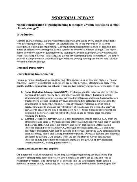 individual report pdf climate engineering environment