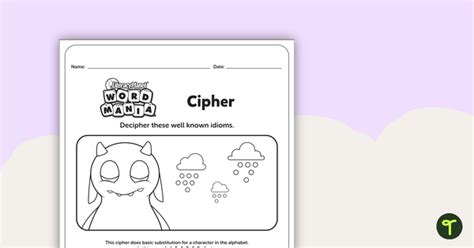 Cipher Worksheet Worksheets For Kindergarten
