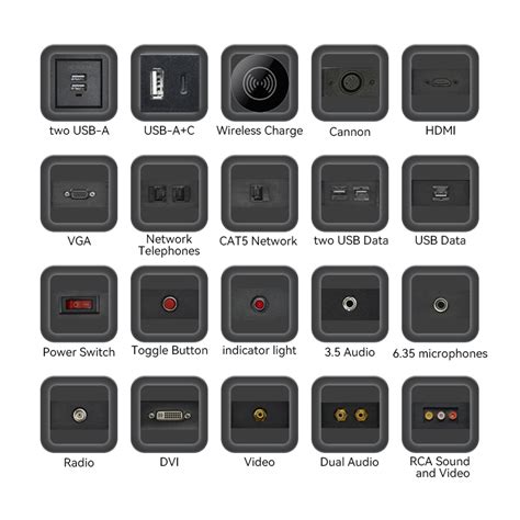 Desktop Embedded Brushed Panel Power Socket 3 Schuko Outlets For Furniture Conference Table