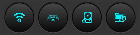 Set Wifi Locked Computer Api Interface Hard Disk Drive And And Ftp Folder Icon Vector Stock