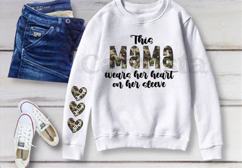 This Mama Wears Her Heart On Her Sleeve PNG File For Etsy