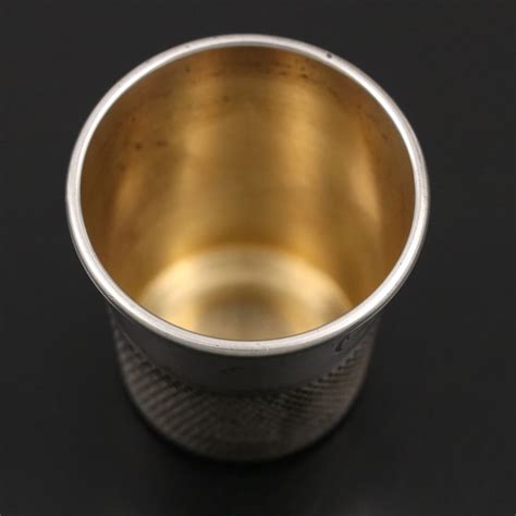 Sterling Silver Engraved Only A Thimble Full Shot Glass Ebth