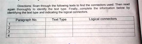 solved paragraph no 1234 text type 1234 logical connectors 1 2 3 4