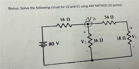 Solved Bonus Solve The Following Circuit For V And V Chegg Com