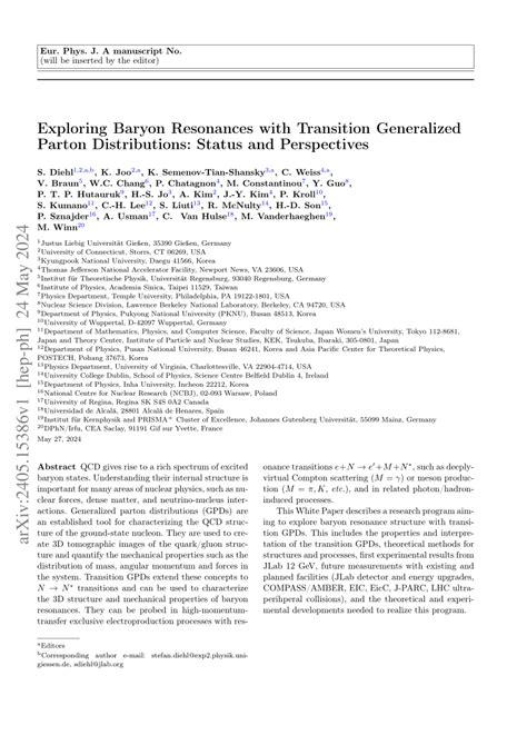 Pdf Exploring Baryon Resonances With Transition Generalized Parton Distributions Status And