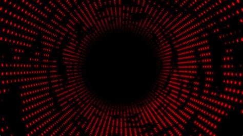 Red Color Glowing Circular Dots Halftone Design Hi Tech Loop Able 3d