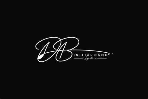 initial db signature logo template vector hand drawn calligraphy