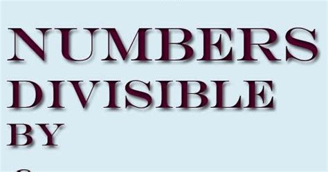 How To Find Whether A Number Is Divisible By Maths Tricks And Tips