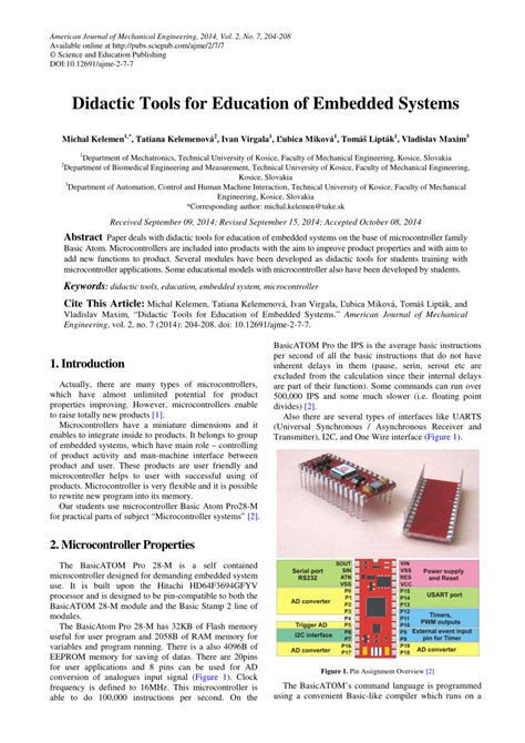 Pdf Didactic Tools For Education Of Embedded Systems