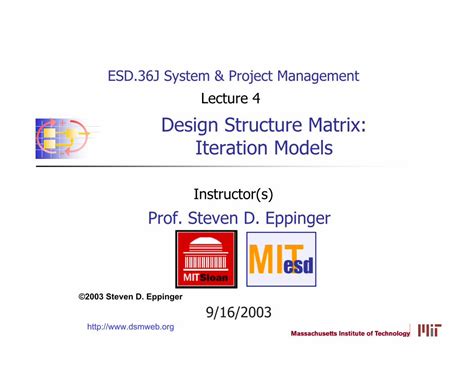 Pdf Design Structure Matrix Iteration Models · Lecture 4 Design