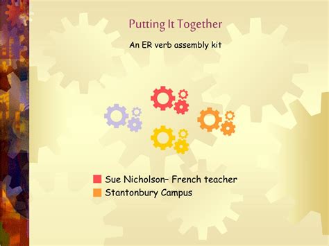 Ppt Putting It Together An Er Verb Assembly Kit Powerpoint