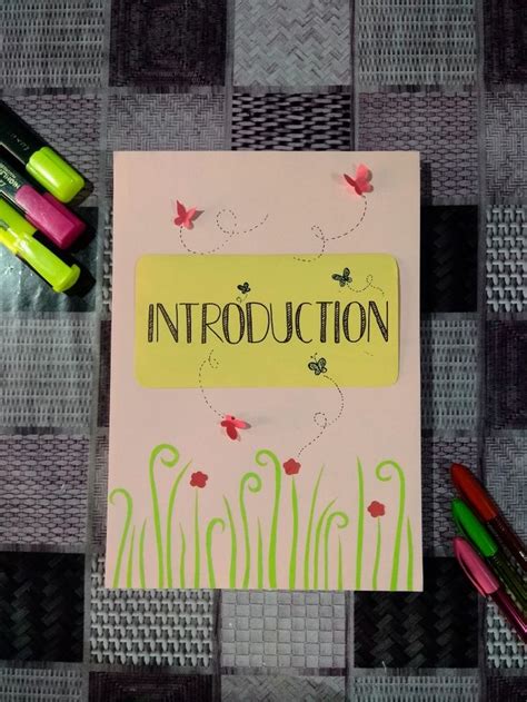 Introduction Book Cover Diy Page Decoration Hand Lettering Tutorial