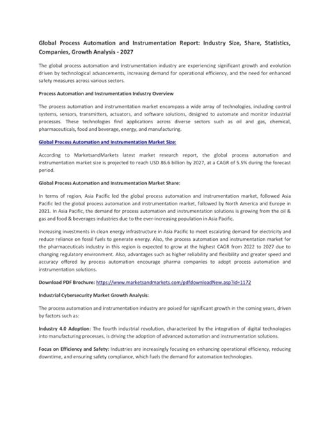 Ppt Process Automation And Instrumentation Market Powerpoint Presentation Id