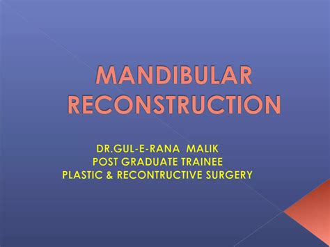 Mandibular Reconstruction Ppt