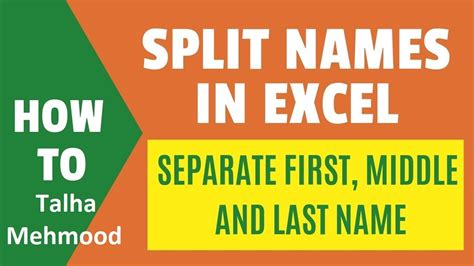 Splitting First And Last Names In A Cell Into Separate Cells In Ms