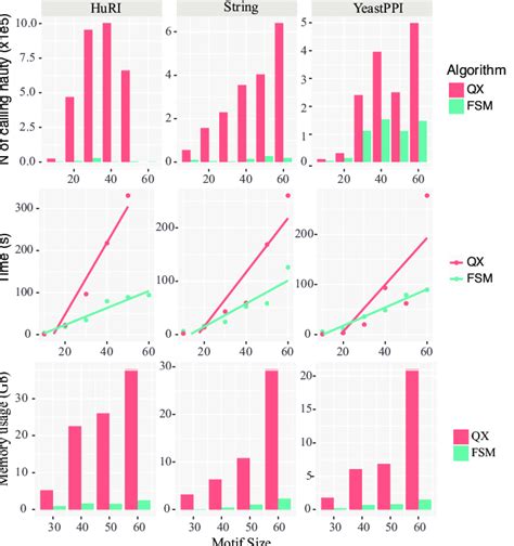 Performance Comparison Between Fsm And Qx On Network Motif Discovery On