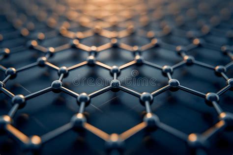 Hexagonal Grid Pattern Of Molecular Structure Of Graphene Stock Image Image Of Physics