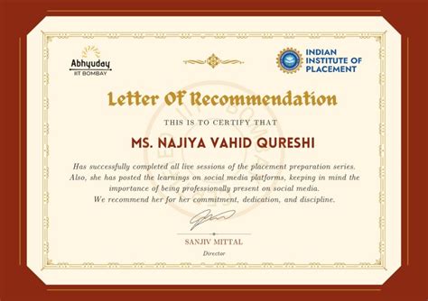 Najiya Qureshi On Linkedin Letterofrecommendation