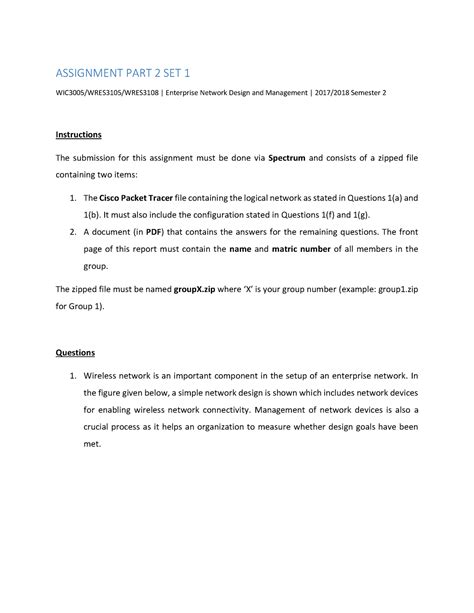 assignment part2 set1 assignment part 2 set 1 wic3005 wres3105