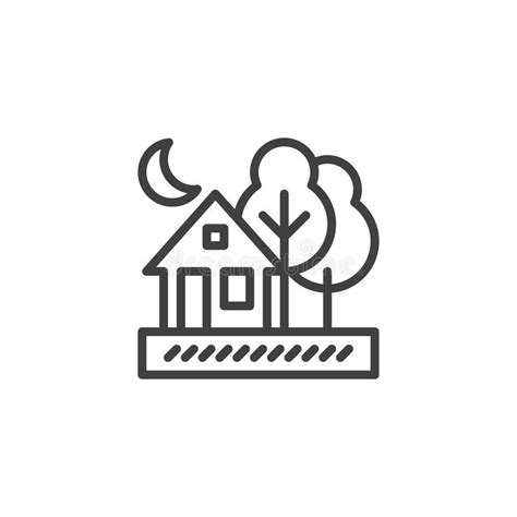 Countryside House Line Icon Stock Vector Illustration Of Vector House 258005735