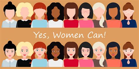 네 여자는 할 수 있다 소녀 힘 여성화 개념입니다 여성 역량 강화 벡터 일러스트 공동체에 대한 스톡 벡터 아트 및 기타 이미지