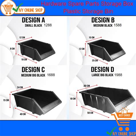 Pcs Hardware Spare Parts Storage Box Stackable Part Bin Industrial Shopee Malaysia