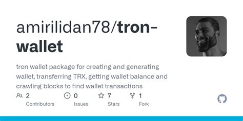 github amirilidan78 tron wallet tron wallet package for creating and