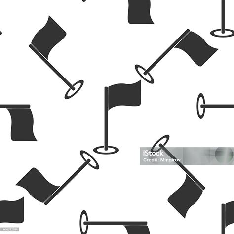 흰색 배경에 골프 플래그 아이콘 패턴 벡터 일러스트레이션 0명에 대한 스톡 벡터 아트 및 기타 이미지 0명 구멍 기 Istock