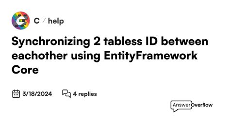 Synchronizing 2 Tabless Id Between Eachother Using Entityframework Core C