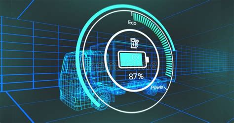 Image Of Digital Car Interface And Data Processing Over 3d Model Of Car Stock Illustration