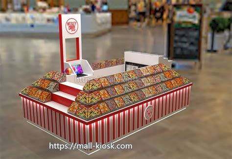 Red And White Color Wesley Candy Kiosk Sweet Food Booth In France