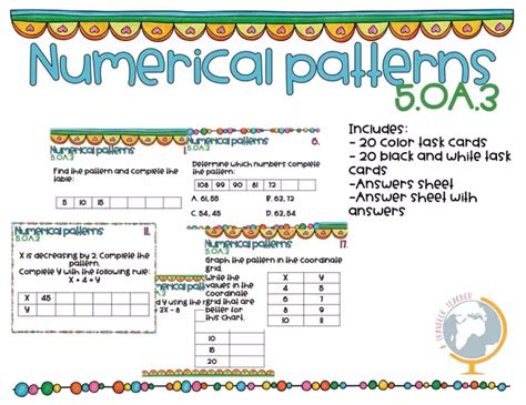 Task Cards Numerical Patterns Profesocial