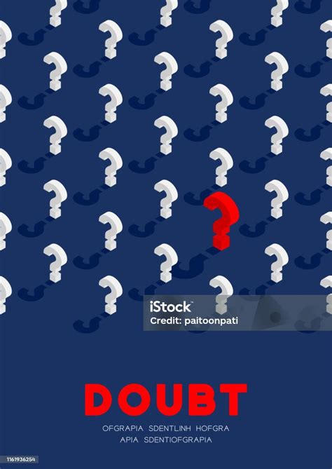물음표 기호 3d 등각 투영 패턴 의심 개념 포스터 및 배너 수직 디자인 삽화 복사 공간 벡터 Eps 10 파란색 배경에 격리