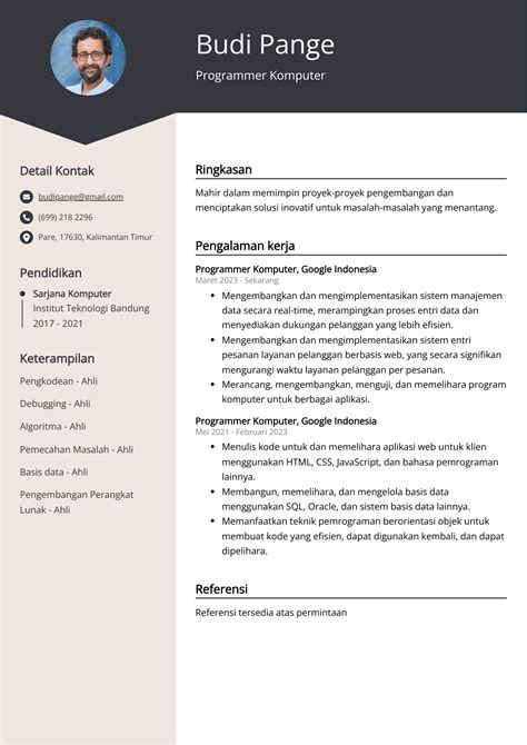 Contoh Resume Programmer Komputer Panduan Gratis