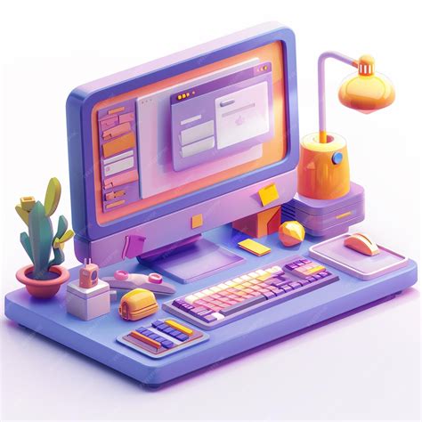 Premium Photo A 3d Animation Computer With A Website Isometric In The Style Of Pixar