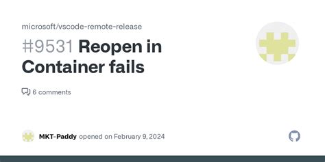 Reopen In Container Fails · Issue 9531 · Microsoftvscode Remote Release · Github
