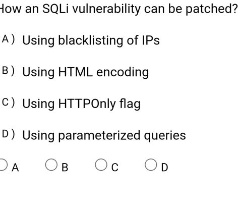 How An Sqli Vulnerability Can Be Patched A Studyx