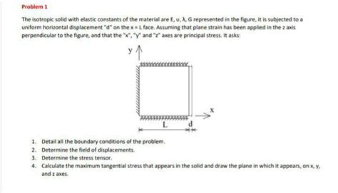 solved problem 1 the isotropic solid with elastic constants