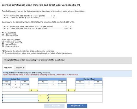 exercise 23 12 algo ﻿direct materials and direct