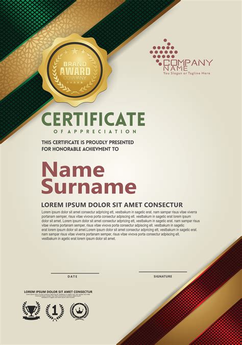 Certificate Template With Luxury And Elegant Design For Award Security And Other Users