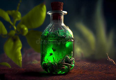 Flask With Green Poison Dangerous Substance Stock Illustration