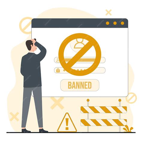 Premium Vector Banned Blocked User Account Concept Illustration